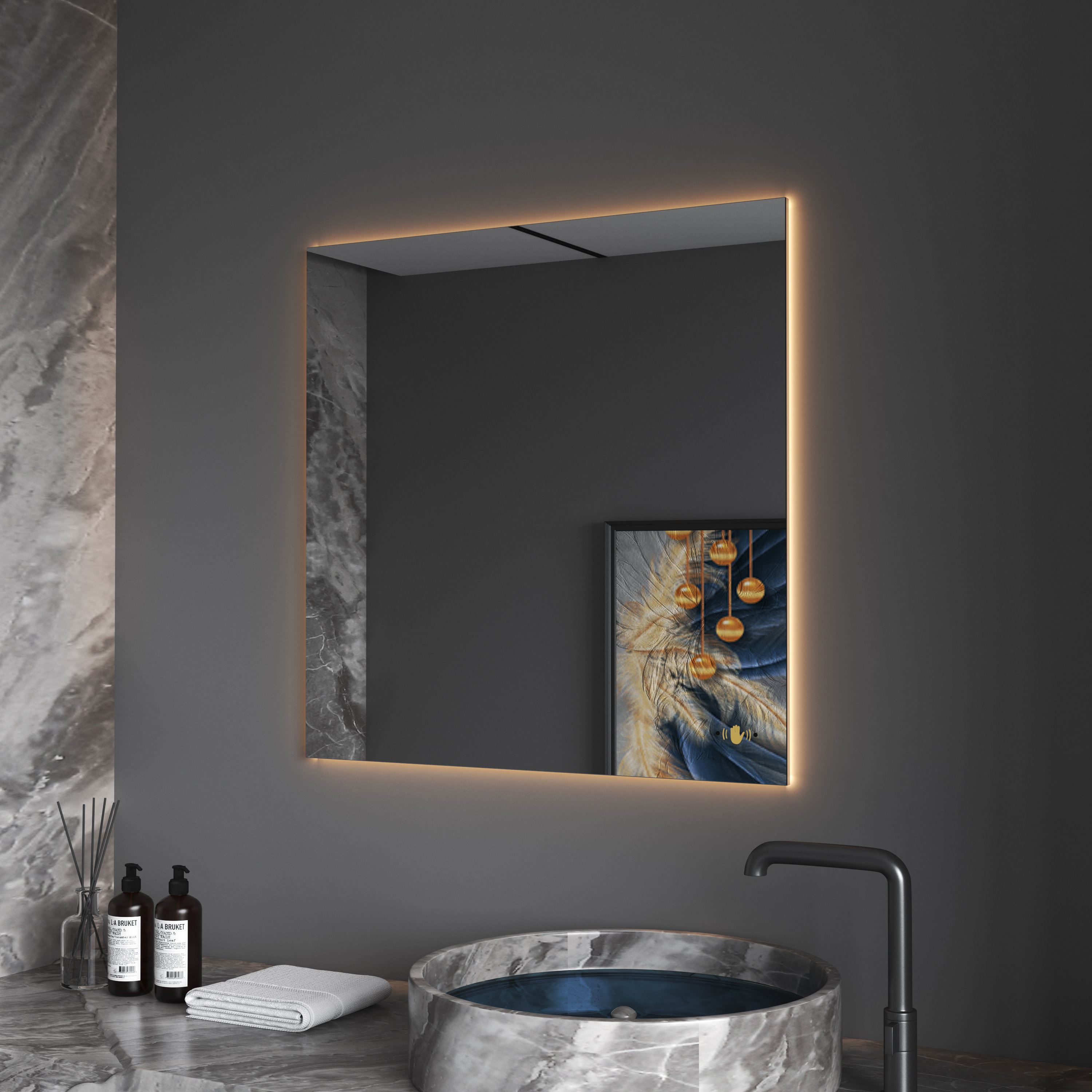 Ivy Bronx Johntavious Multisize LED Light Bathoom Mirror with Touchless ...
