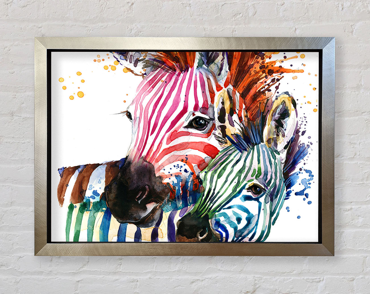 Bloomsbury Market Multicoloured Rainbow Zebra Framed Print | Wayfair.co.uk