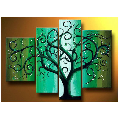 DesignArt Magical Tree 4 Piece Painting on Canvas Set | Wayfair