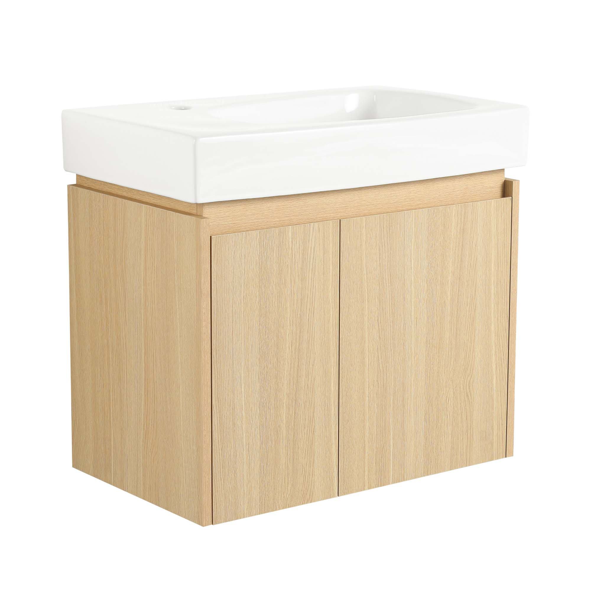 Ebern Designs Wall Mounted Bathroom Vanity With Basin And 2 Doors | Wayfair