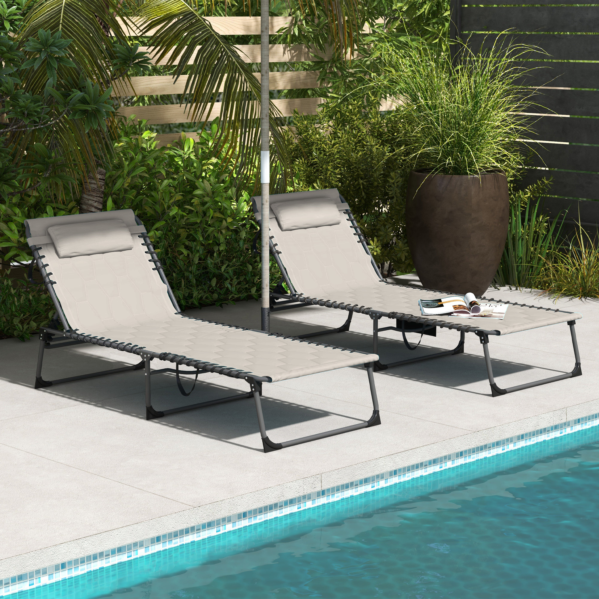 Wrought Studio™ Outdoor Lounge Tanning Chair | Wayfair