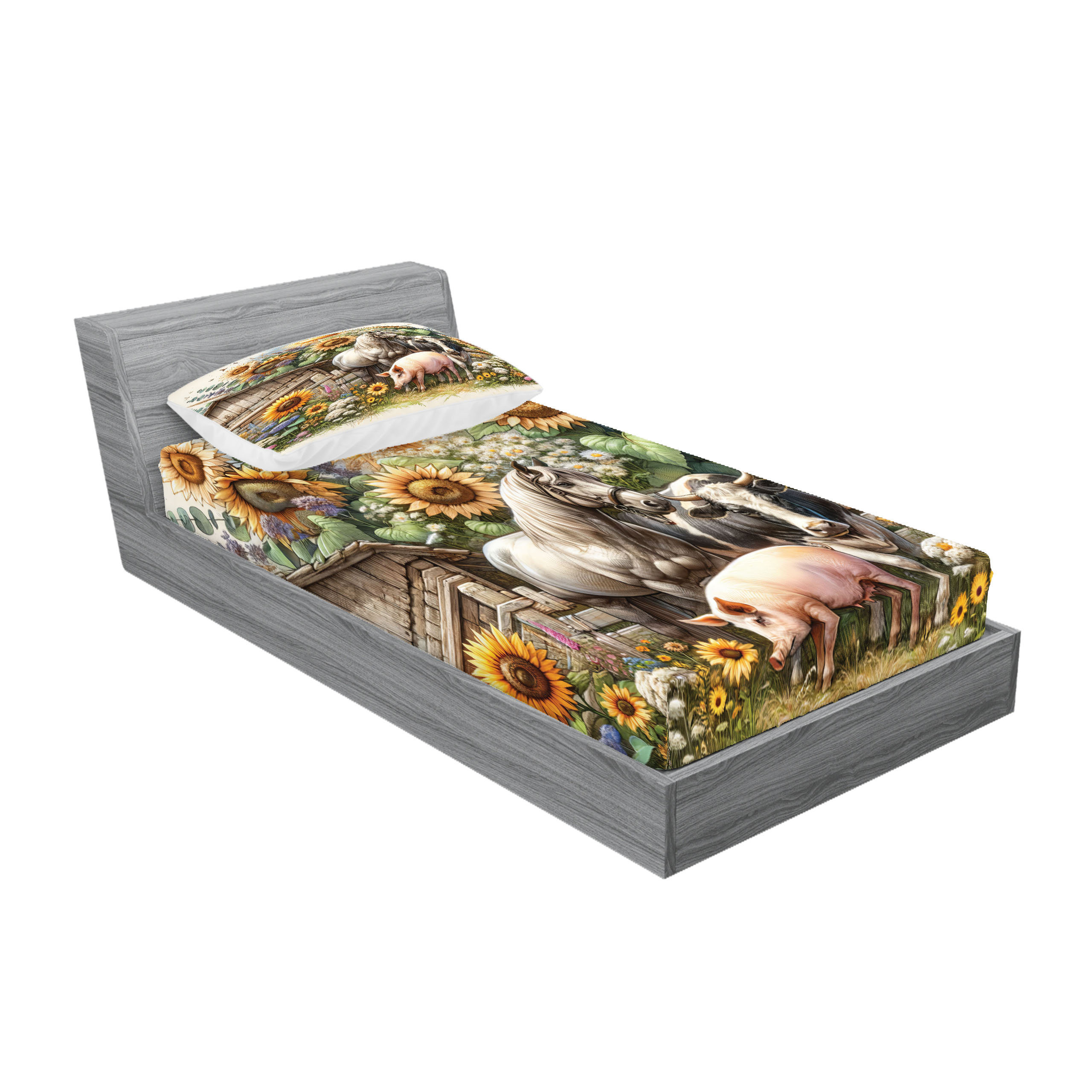 Ambesonne Vintage Rural Farmhouse Life Earth Microfiber Sheet Set | Wayfair