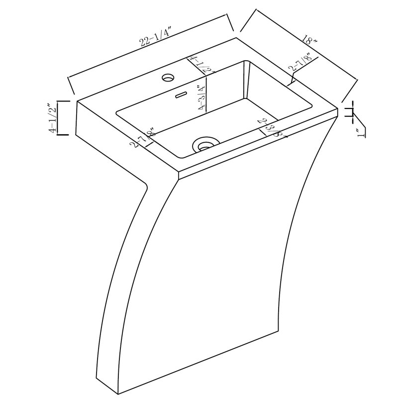 Fine Fixtures Cedar Falls 22"Pedestal Sink with Overflow & Reviews ...
