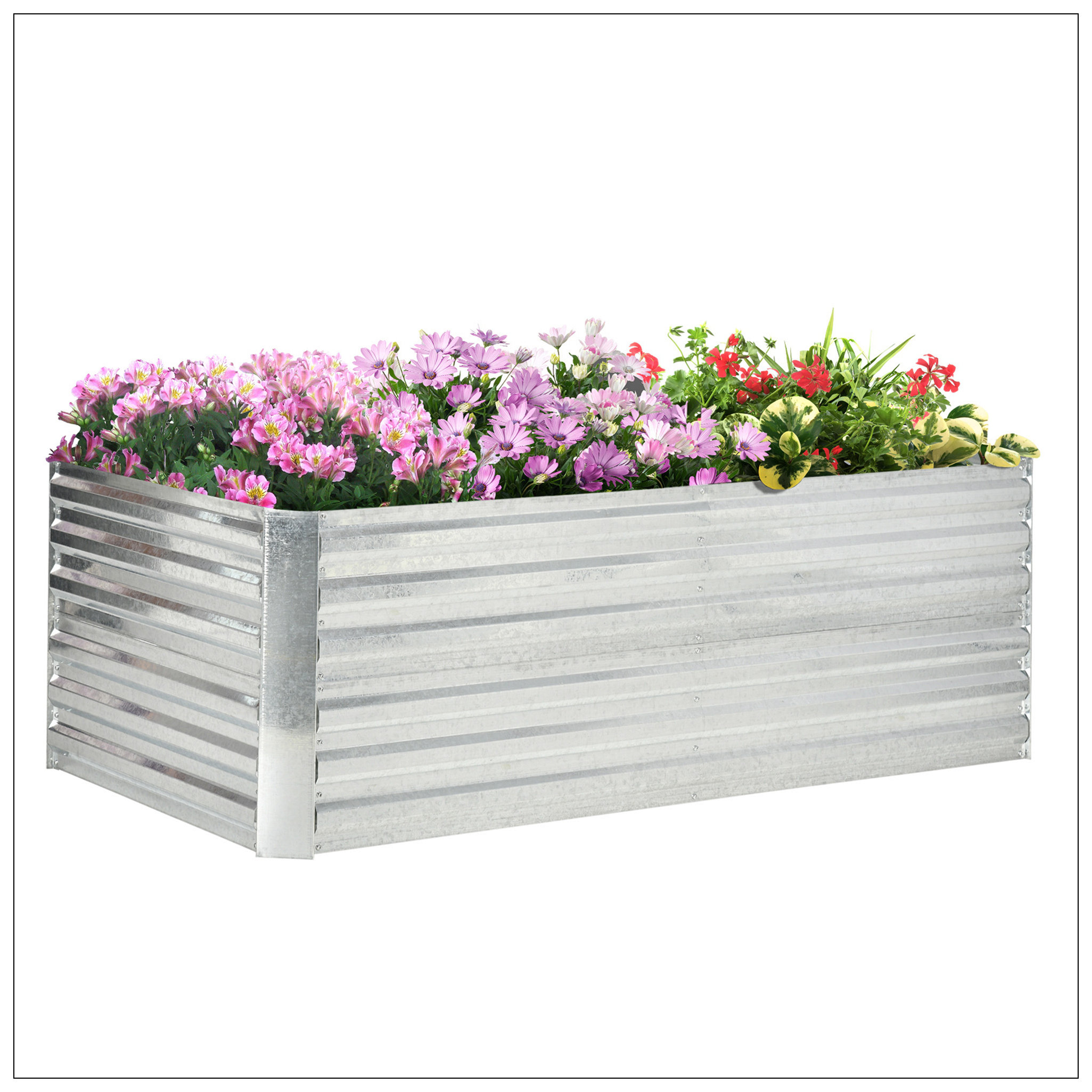 Arlmont & Co. Galvanized Raised Garden Bed Kit With Reinforcing Bars ...