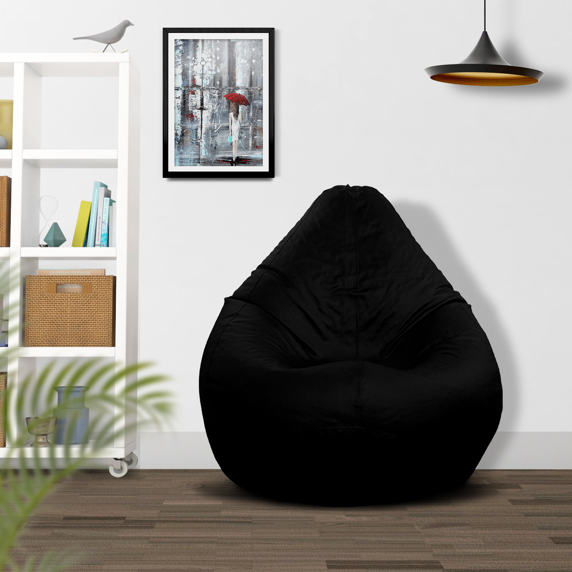 Ample Decor Ample Leatherette Solid Indoor Bean Bag Cover - Filling Not Included & Reviews ...