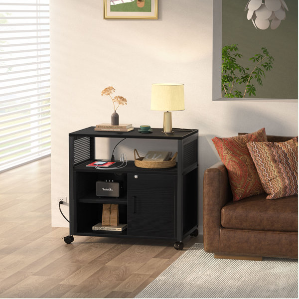 Inbox Zero Filing Cabinet with Lock and USB Charging Port, Modern ...