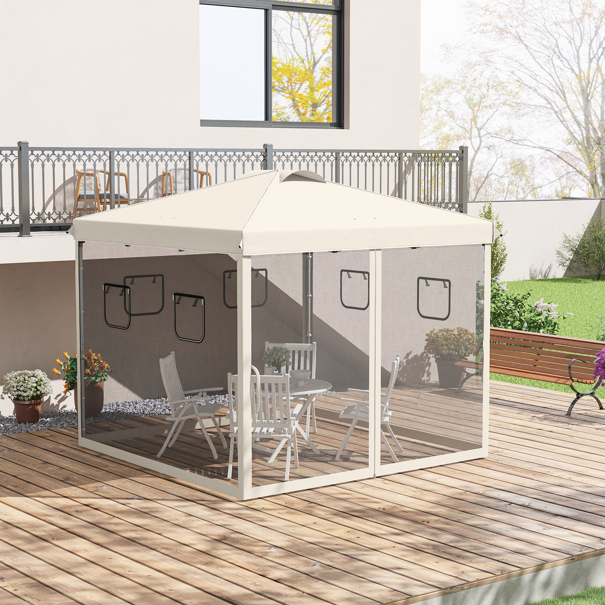 Latitude Run® 10' X Pop Up Canopy Tent With Netting From - Sun Shelter ...