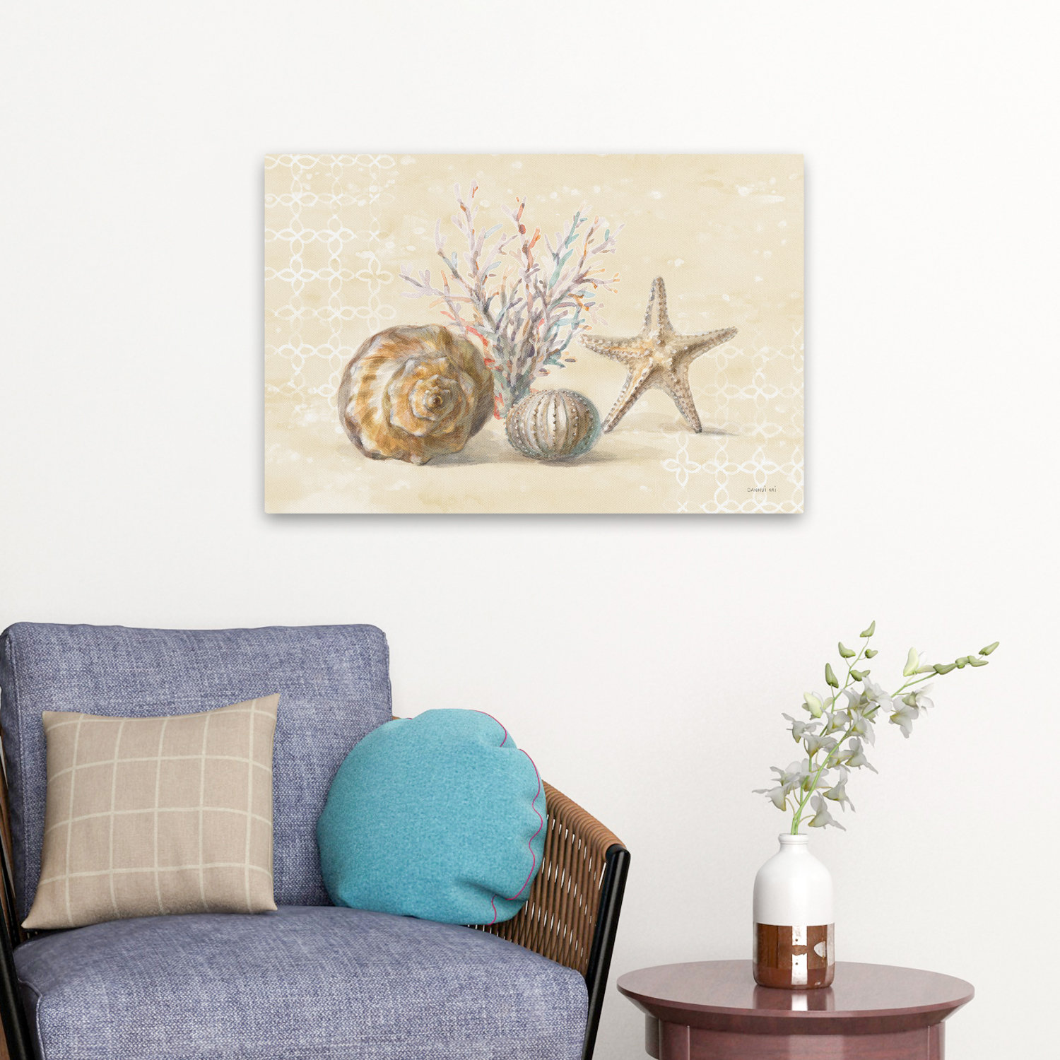 Rosecliff Heights Sunrise Beach I Coastal; Nautical Gray White Beige ...