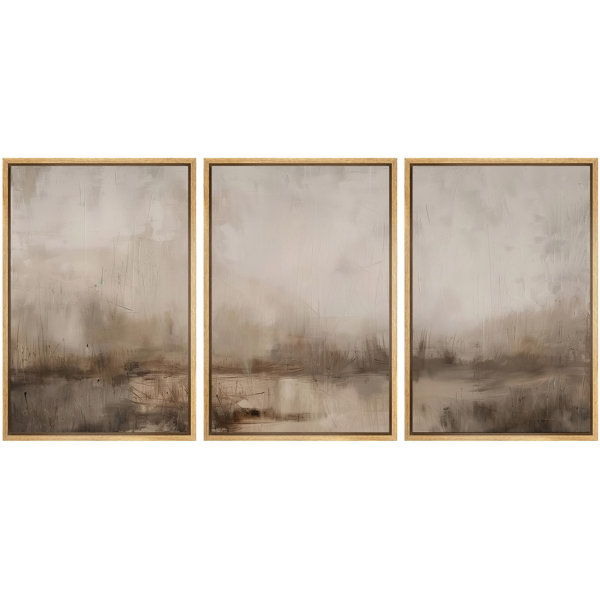 wall26 Minimalist Abstract Landscape Misty Horizons Illustration Modern ...