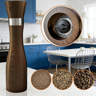 QIANXI Solid Beech Wood Salt And Pepper Grinder Set With Tray - 9.25 ...