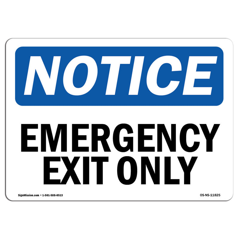 SignMission Emergency Exit Only Sign | Wayfair
