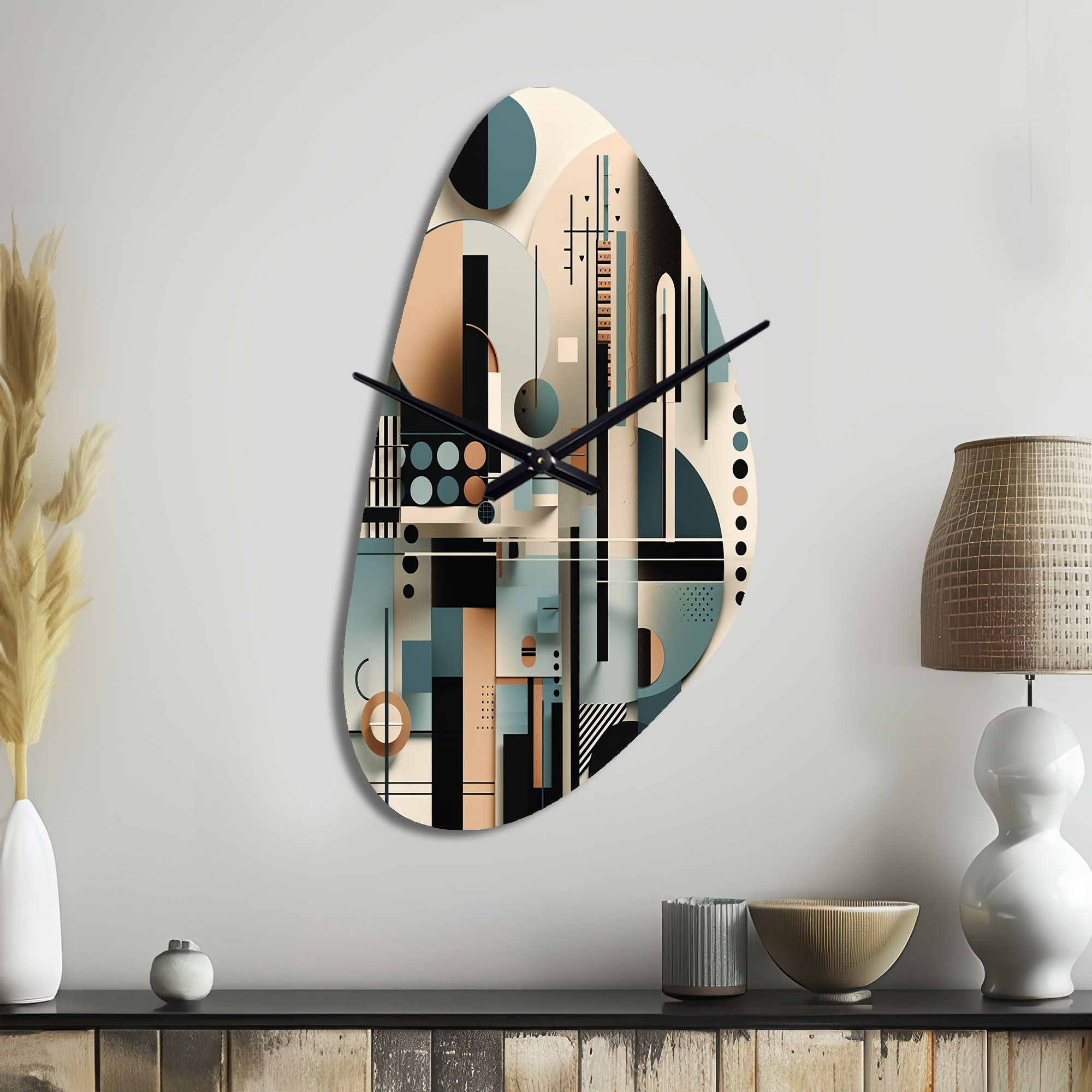 Design Art Blue And Black Symmetry In Motion I - Geometric Asymmetrical ...