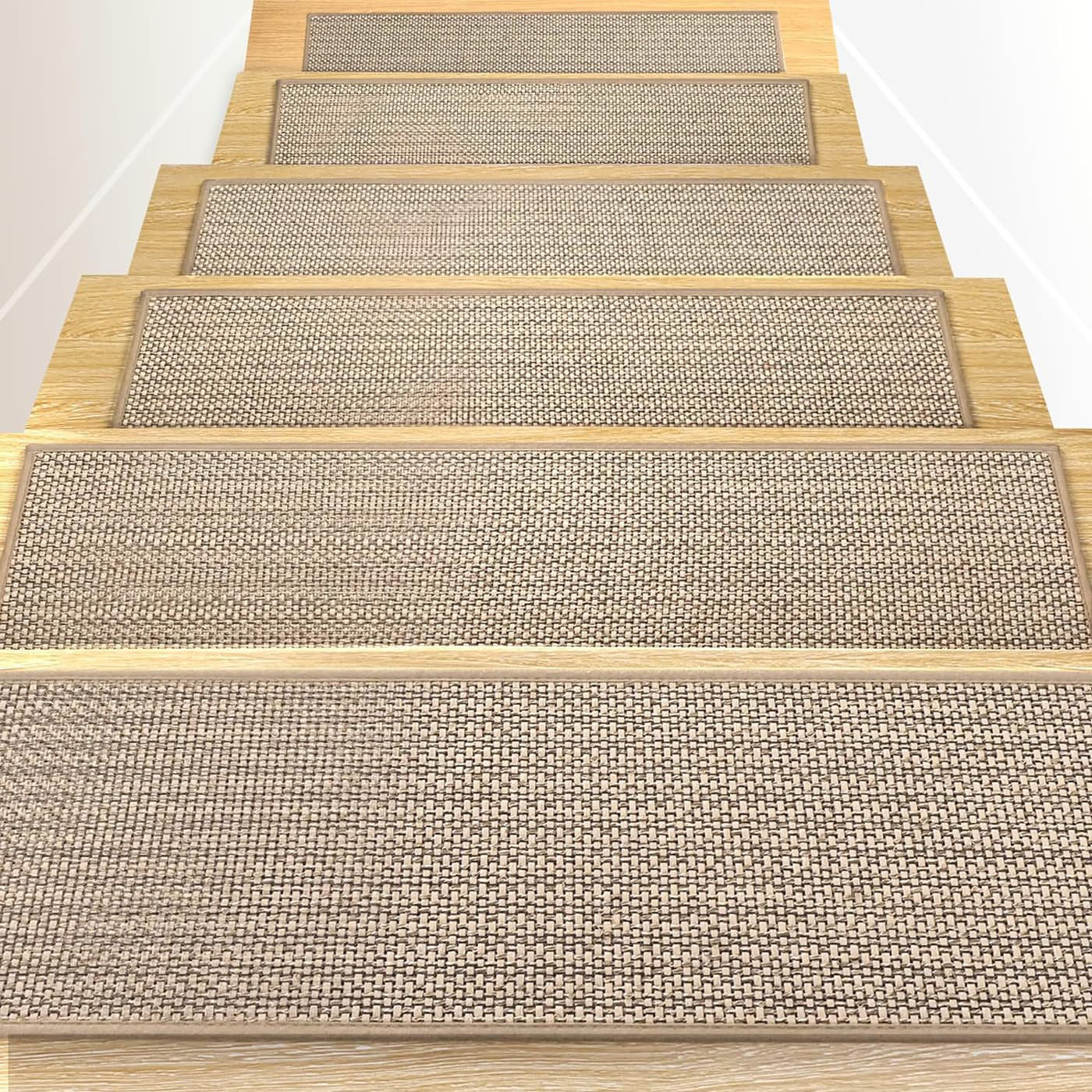 Gracie Oaks 15Pack Linen Non-Slip Stair Treads for Indoor Wooden Steps ...