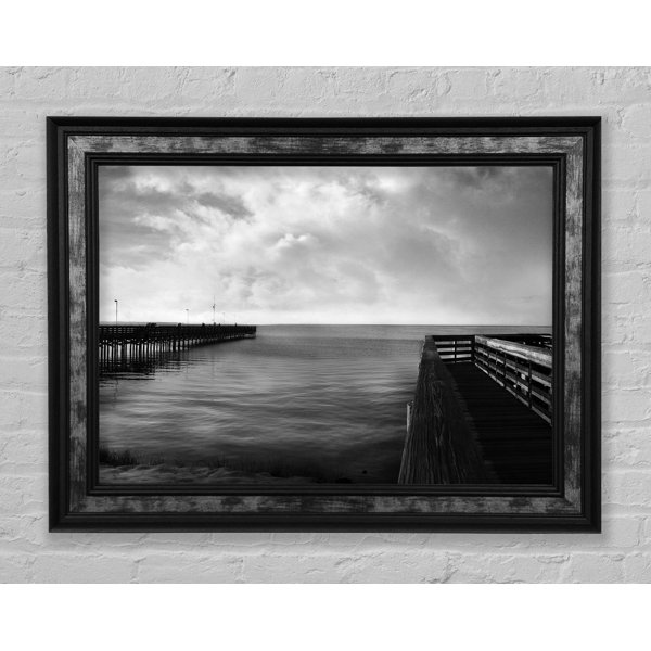 Bright Star Twin Pier Ocean B N W - Single Picture Frame Art Prints ...