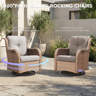 Lark Manor™ Ashawn Wicker Outdoor Swivel Rocker Chair with Cushions ...