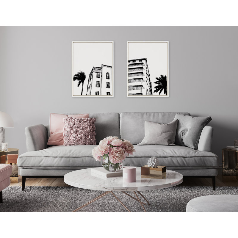 Beachcrest Home™ Frates Coastal Soft White Miami Wall Art Set | Wayfair