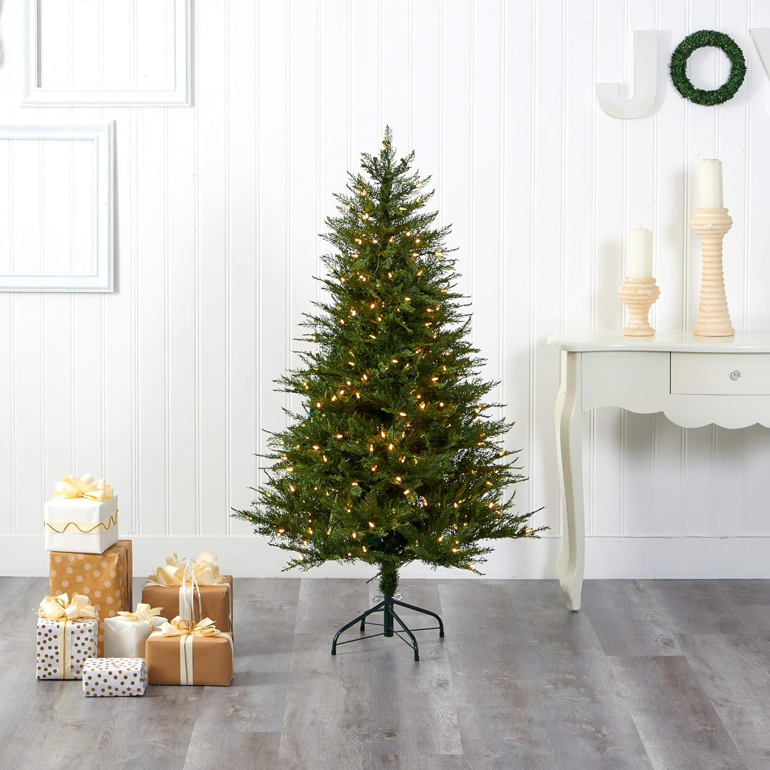 Alcott Hill® Wisconsin Fir Artificial Christmas Tree Warm White Lights ...