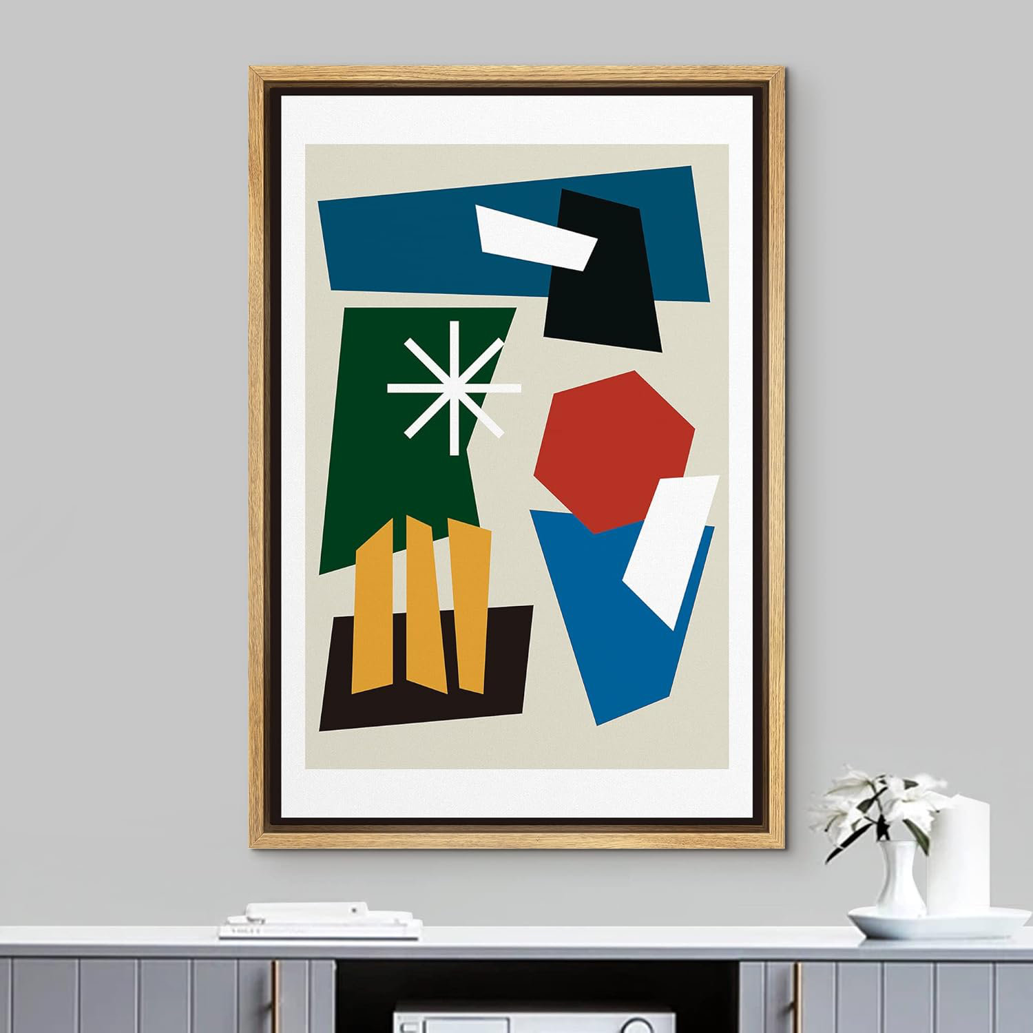 IDEA4WALL Mid Century Shape Mid-Century 1960s Colorful Polygon Collage ...