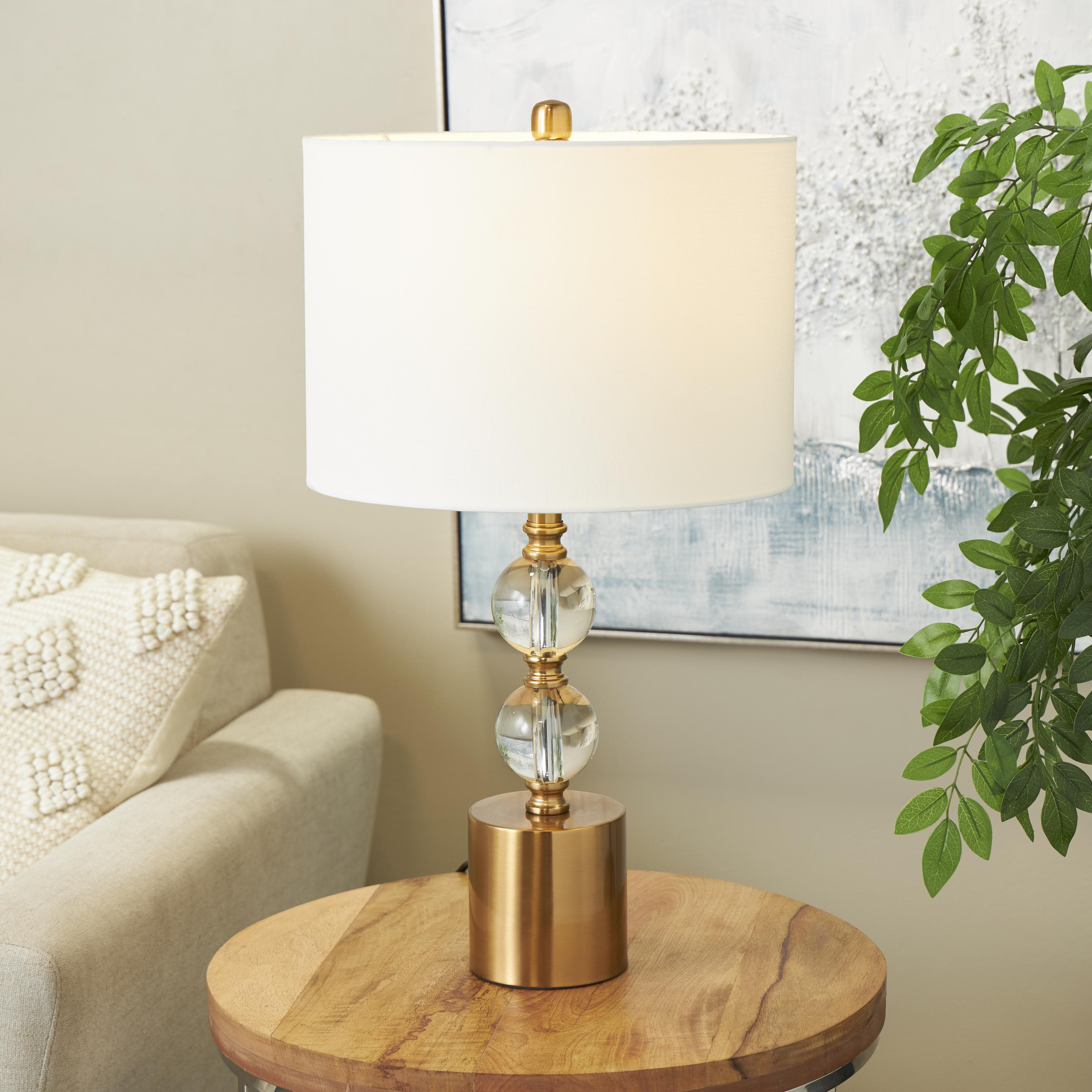 House of Hampton Cole And Grey Crystal Stacked Orbs Room Table Lamp ...