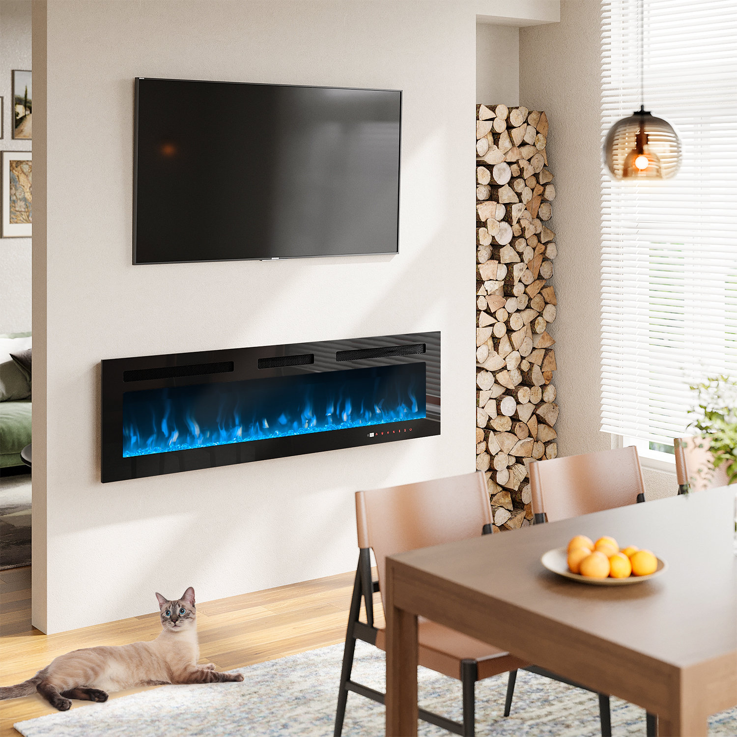 Symple Stuff Foyer électrique ultra-mince, radiateur encastré et mural ...