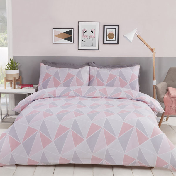 17 Stories Hollye Polyester Geometric Shapes Duvet Cover Set with ...
