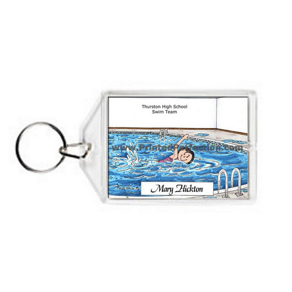 Printed Perfection Personalized Swimmer - Female Acrylic Key Chain ...