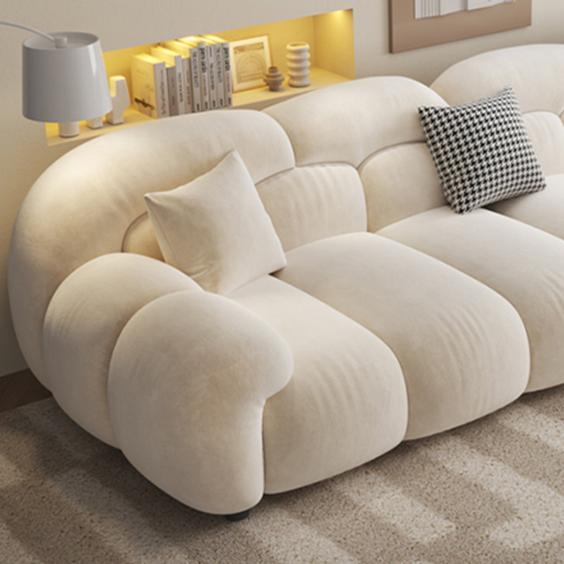 ComfySofa.s Cream cloud duo simple fabric sofa | Wayfair