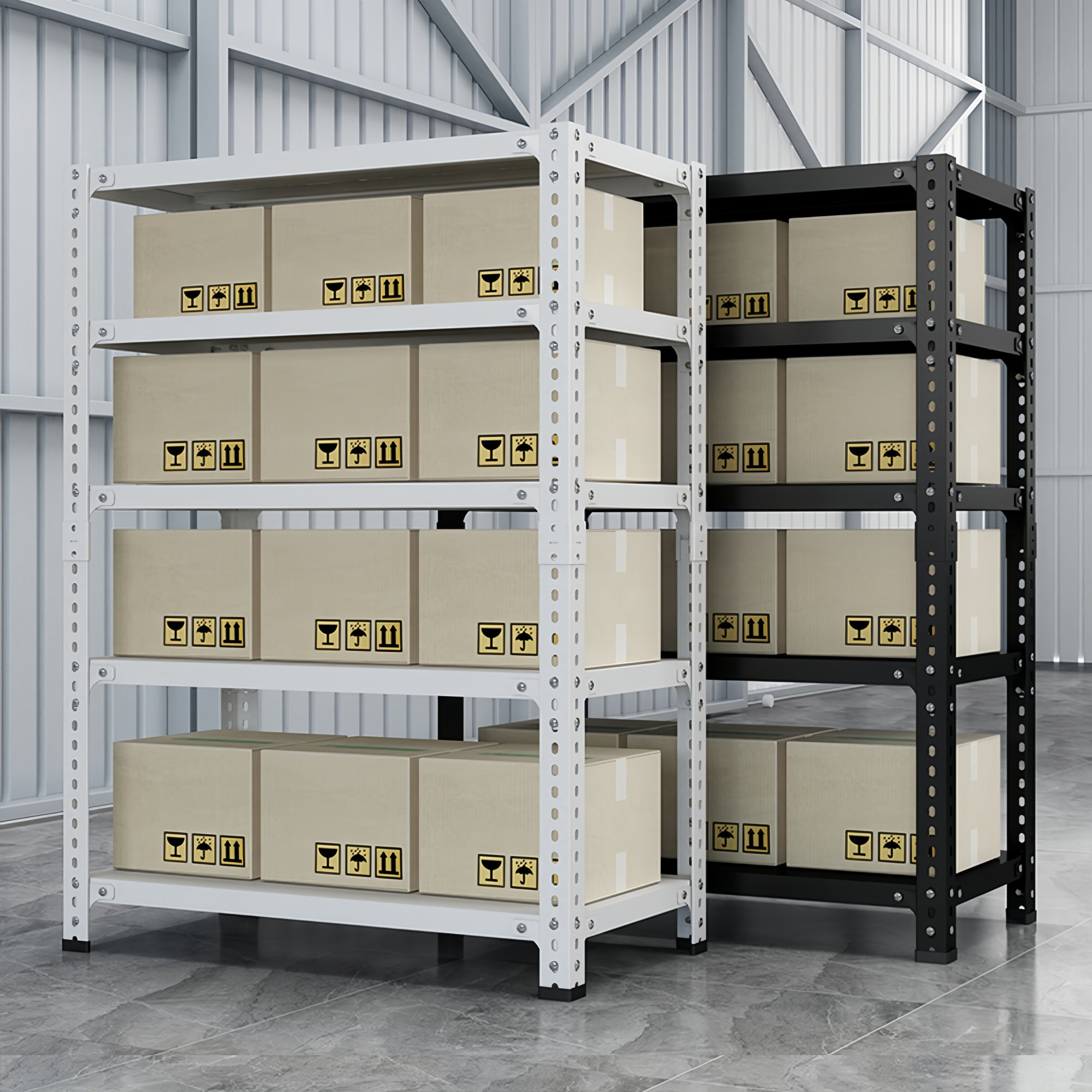 Rebrilliant 5 Tiers Adjustable Shelving Unit Steel Storage Rack For ...