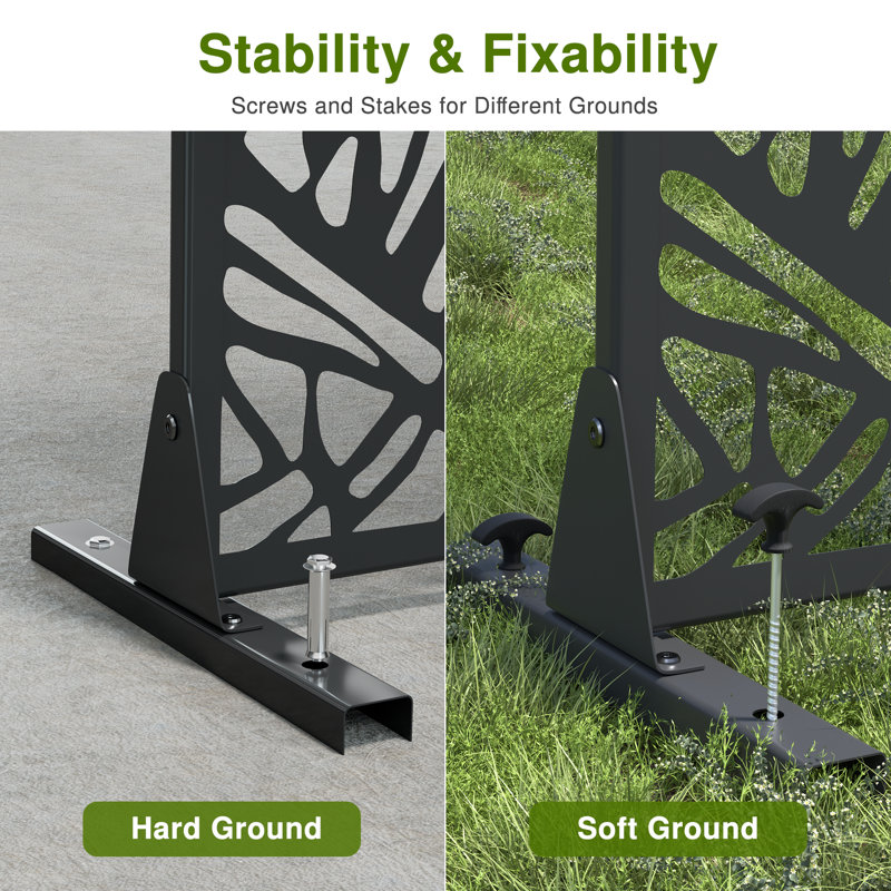 Dovelina Metal Privacy Screen Fence Panel | Wayfair