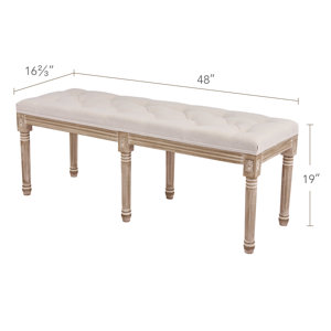Gracie Oaks Esmantas Linen Upholstered Storage Bench & Reviews | Wayfair
