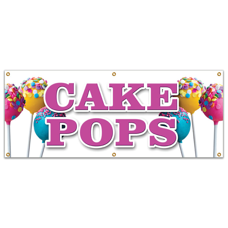SignMission Cake Pops Banner Sign | Wayfair