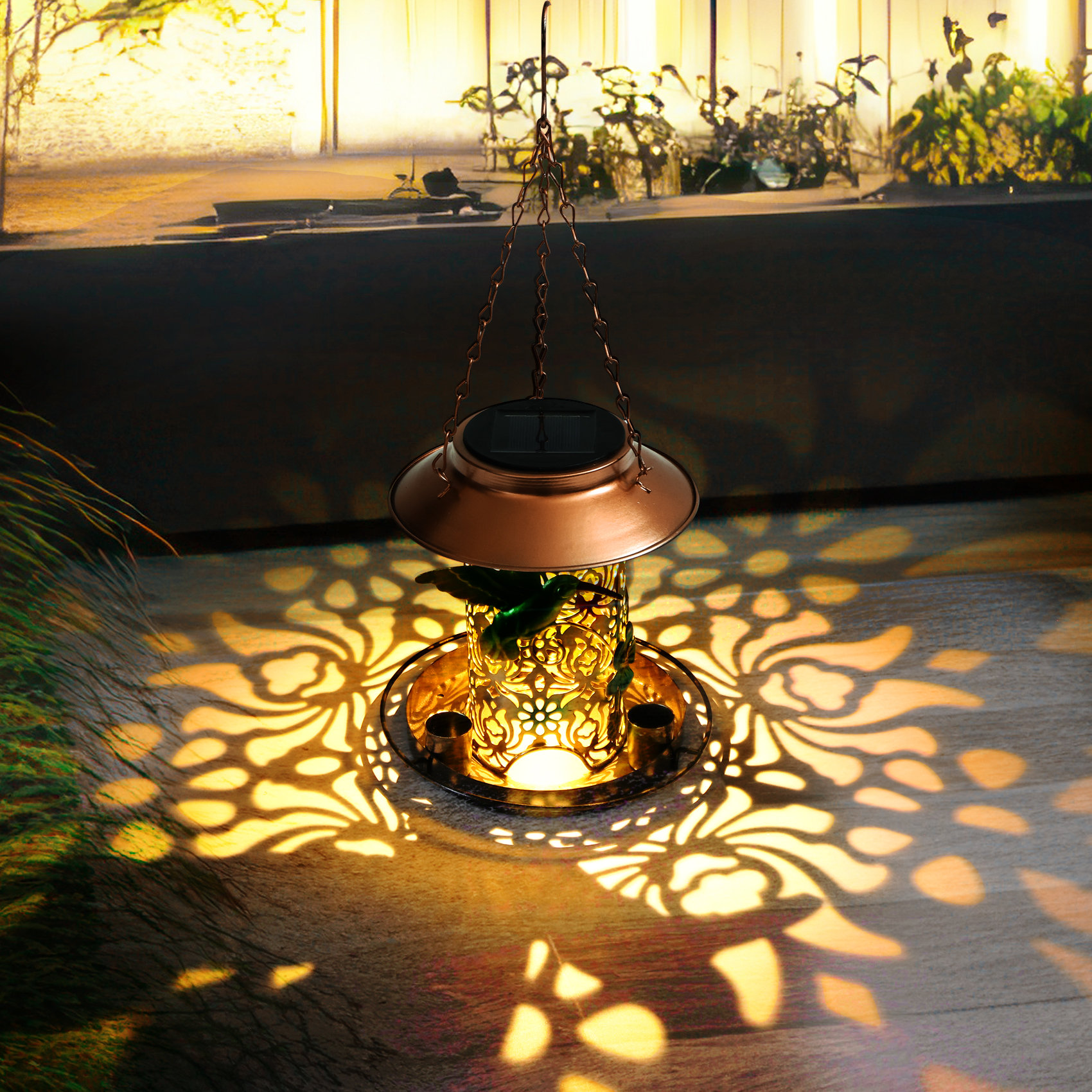 Arlmont & Co. Oron Hummingbird Feeder Hummingbird Solar Lanterns ...