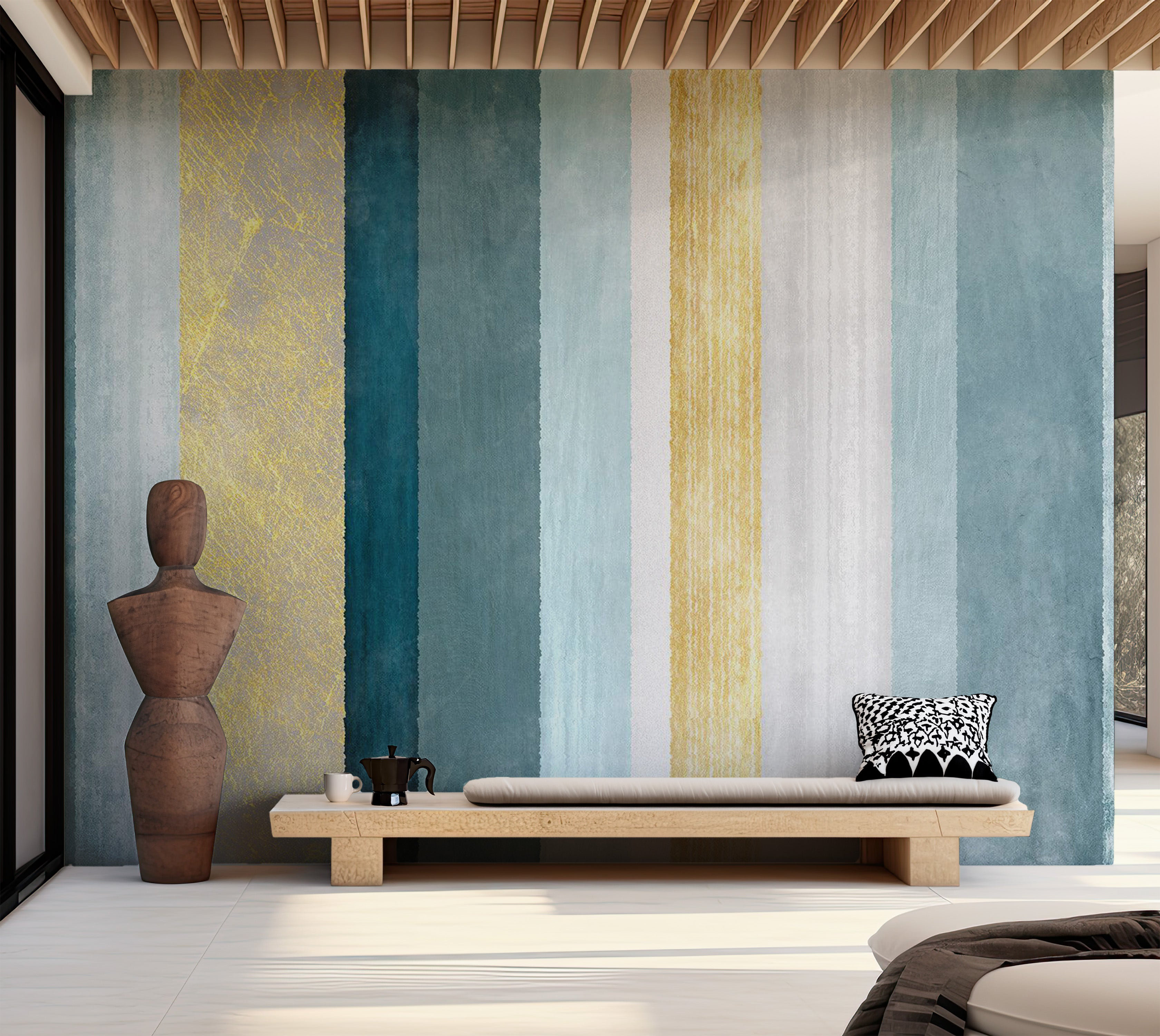 Latitude Run® Desarie Peel & Stick Striped Wall Mural | Wayfair