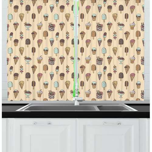 Bless international Ruffled 55'' W Kitchen Curtain in | Wayfair