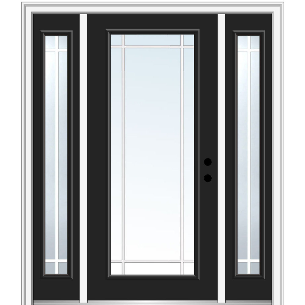 MMI DOOR Smooth Prefinished Fibreglass Prehung Front Entry Door ...