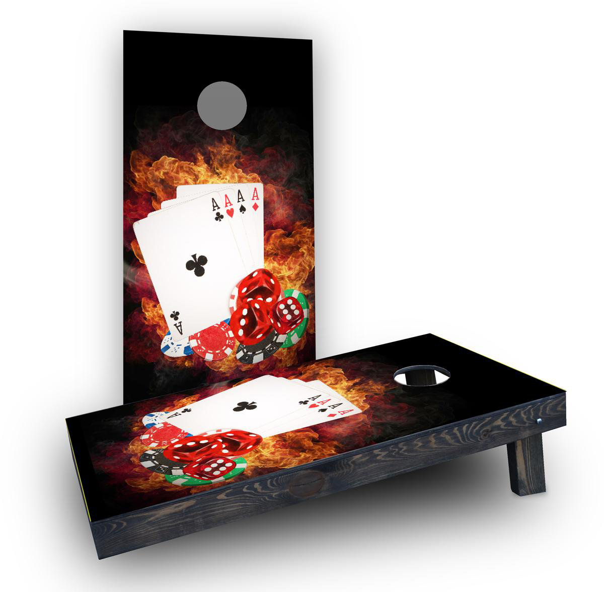 Custom Cornhole Boards 4 Card Stud Poker Light Weight Cornhole Game Set ...