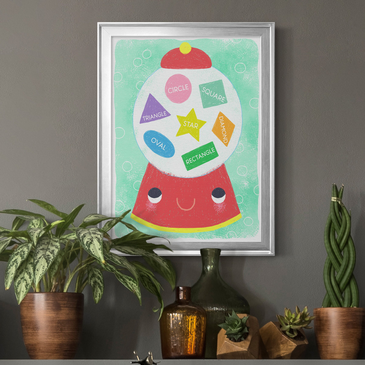 Trinx Gumball Shapes - Picture Frame Print on Canvas - Wayfair Canada