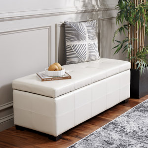 Red Barrel Studio® Alescia Faux Leather Upholstered Storage Bench ...