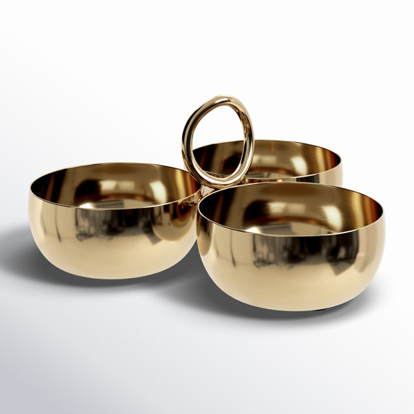 Joss & Main Norbeta Steel/ Brass Condiment Server | Wayfair