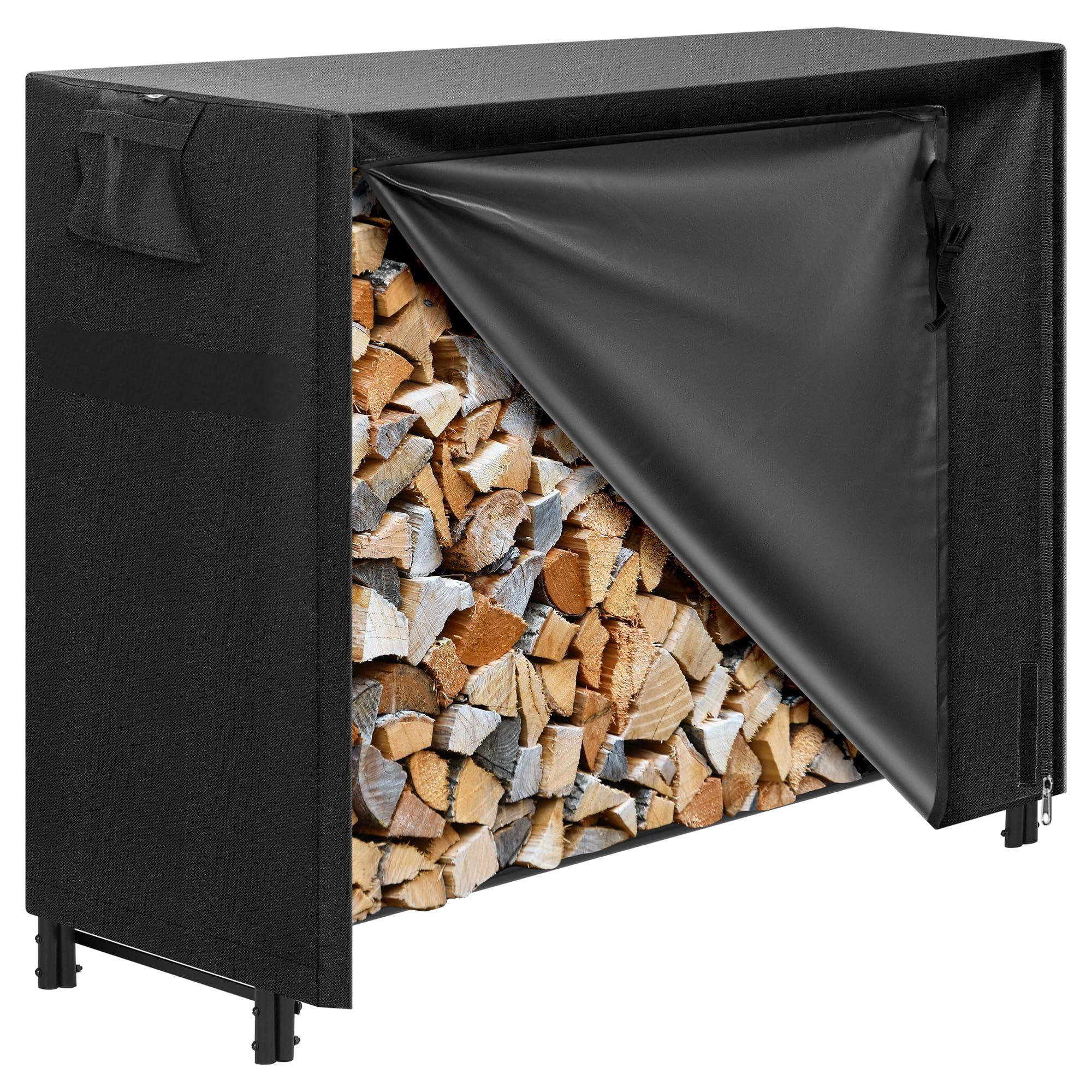 Hokku Designs 4Ft Heavy Duty Indoor Outdoor Firewood Storage Log Rack ...