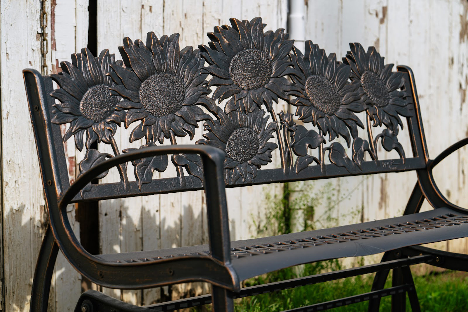 Rosalind Wheeler Gardnerville Sunflower Glider Bench | Wayfair