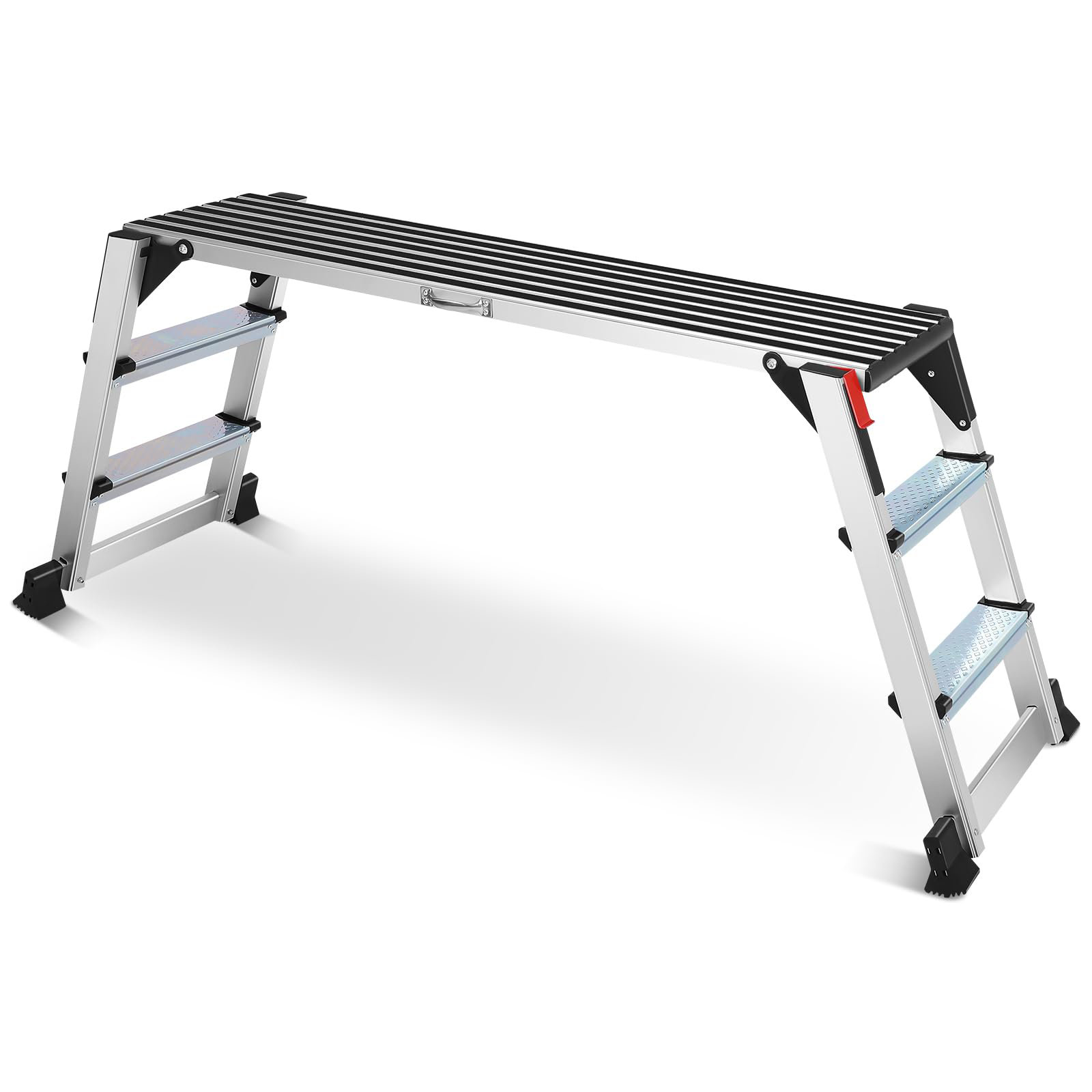 WFX Utility™ Heavy-Duty Aluminum Work Platform Step Ladder, Silver ...