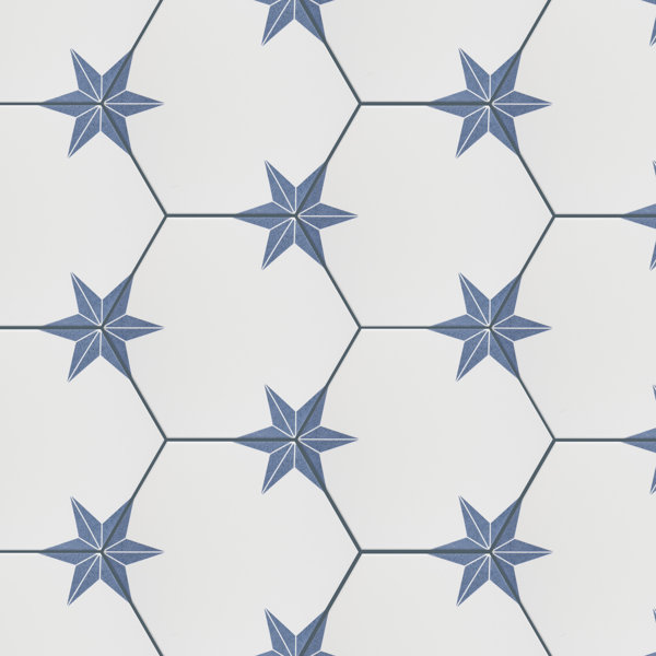 Merola Tile Stella Hex 9" x 10" Porcelain Pattern Wall & Floor Tile ...