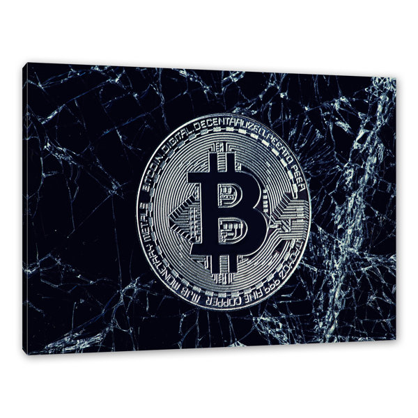 Latitude Run Bitcoin BTC On Ice - Wrapped Canvas Print | Wayfair.co.uk