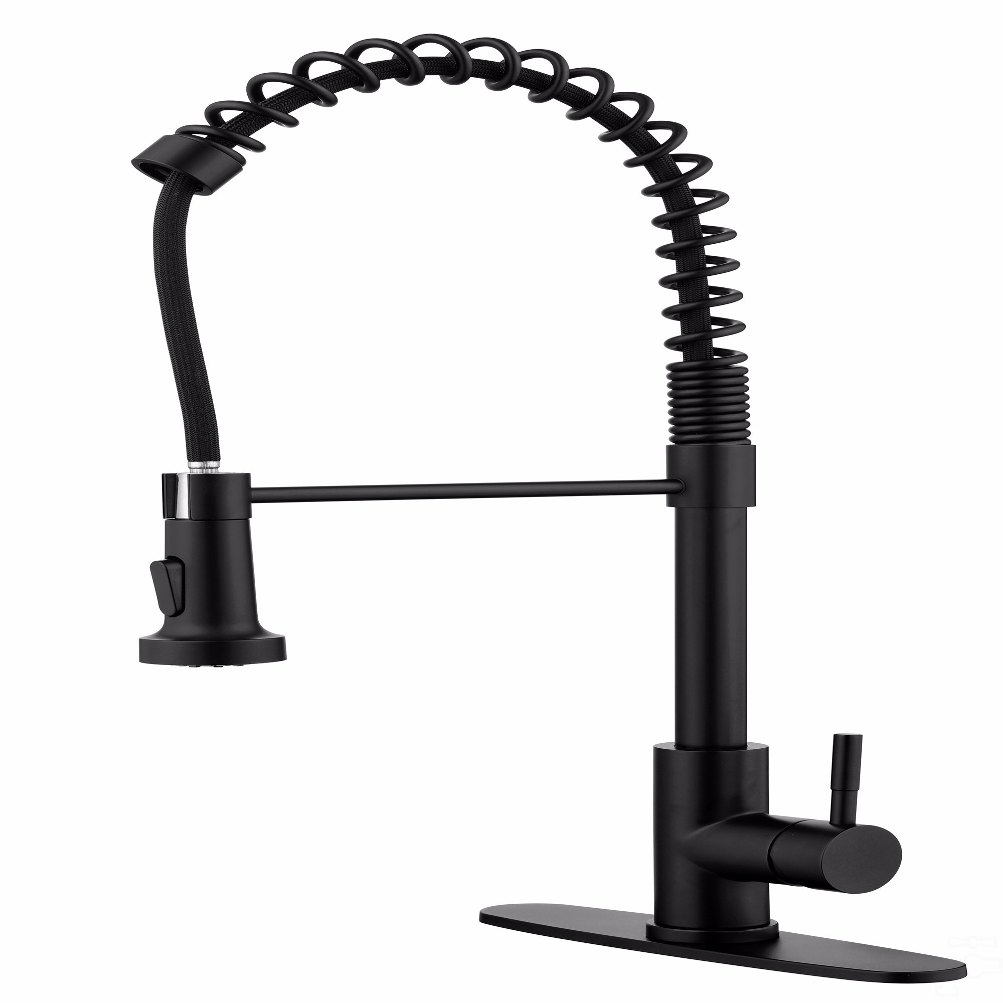 KAQCVIN Commercial Spring Kitchen Faucets With Pull Out Sprayer ...