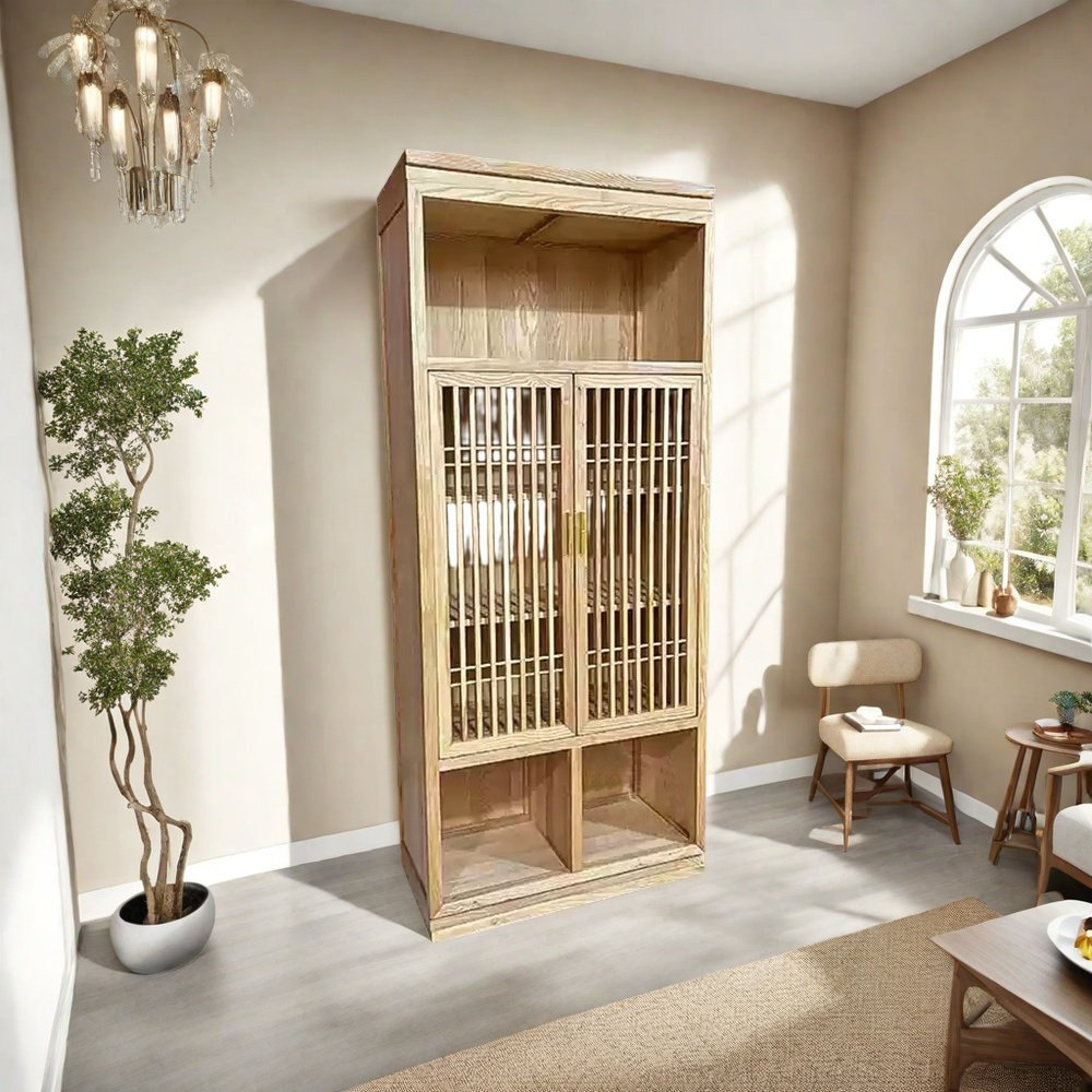 Parttlion New Chinese style solid wood bookcase locker | Wayfair