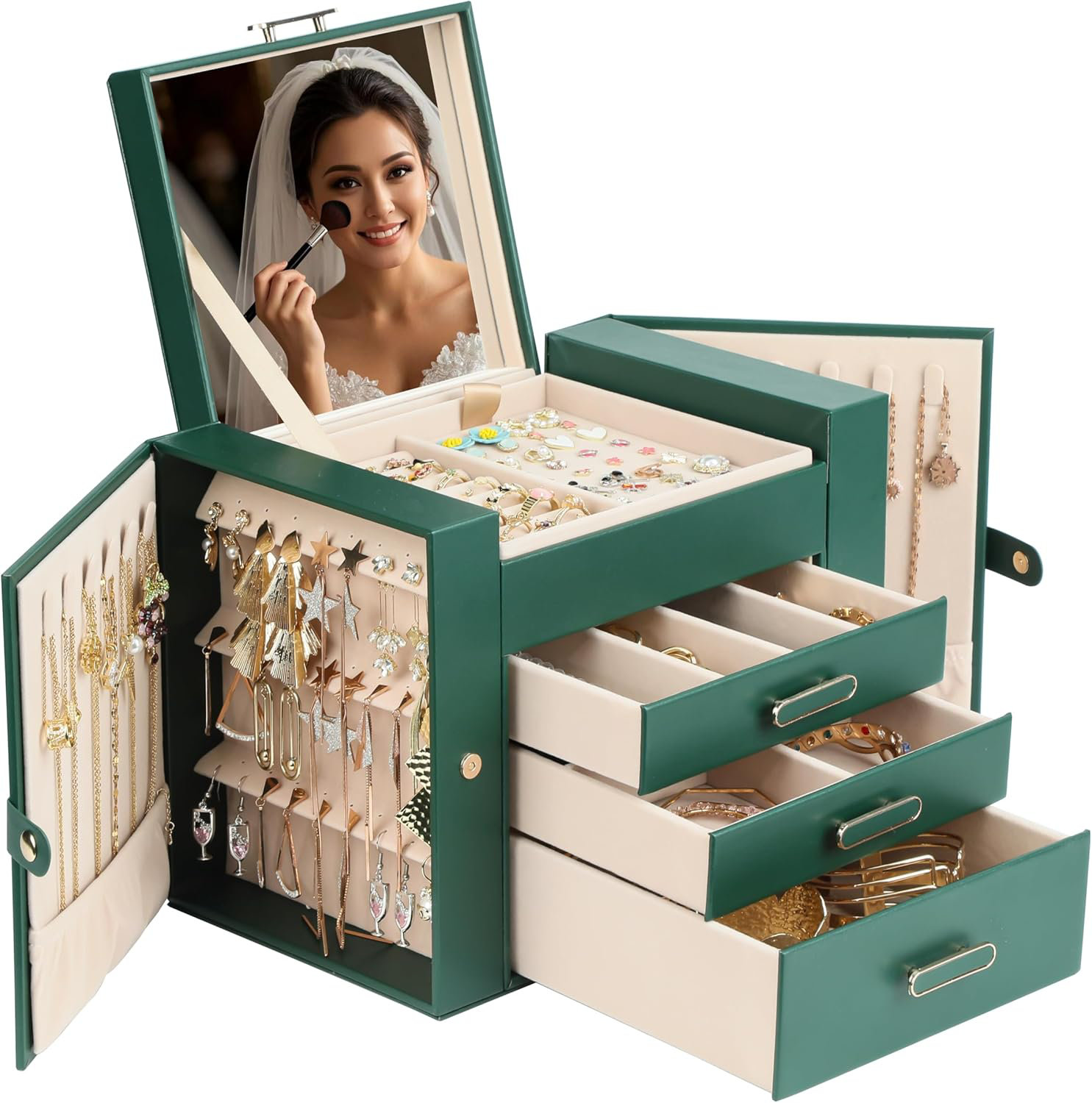 Lark Manor™ Jewelry Boxes, 4 Layer Jewelry Organizer With 2 Doors For ...