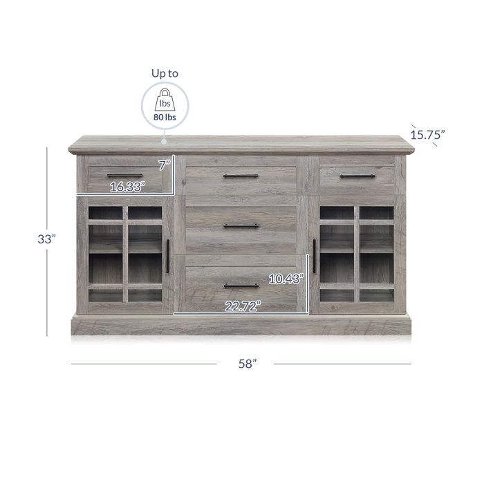 August Grove® Annest 58'' Sideboard & Reviews | Wayfair
