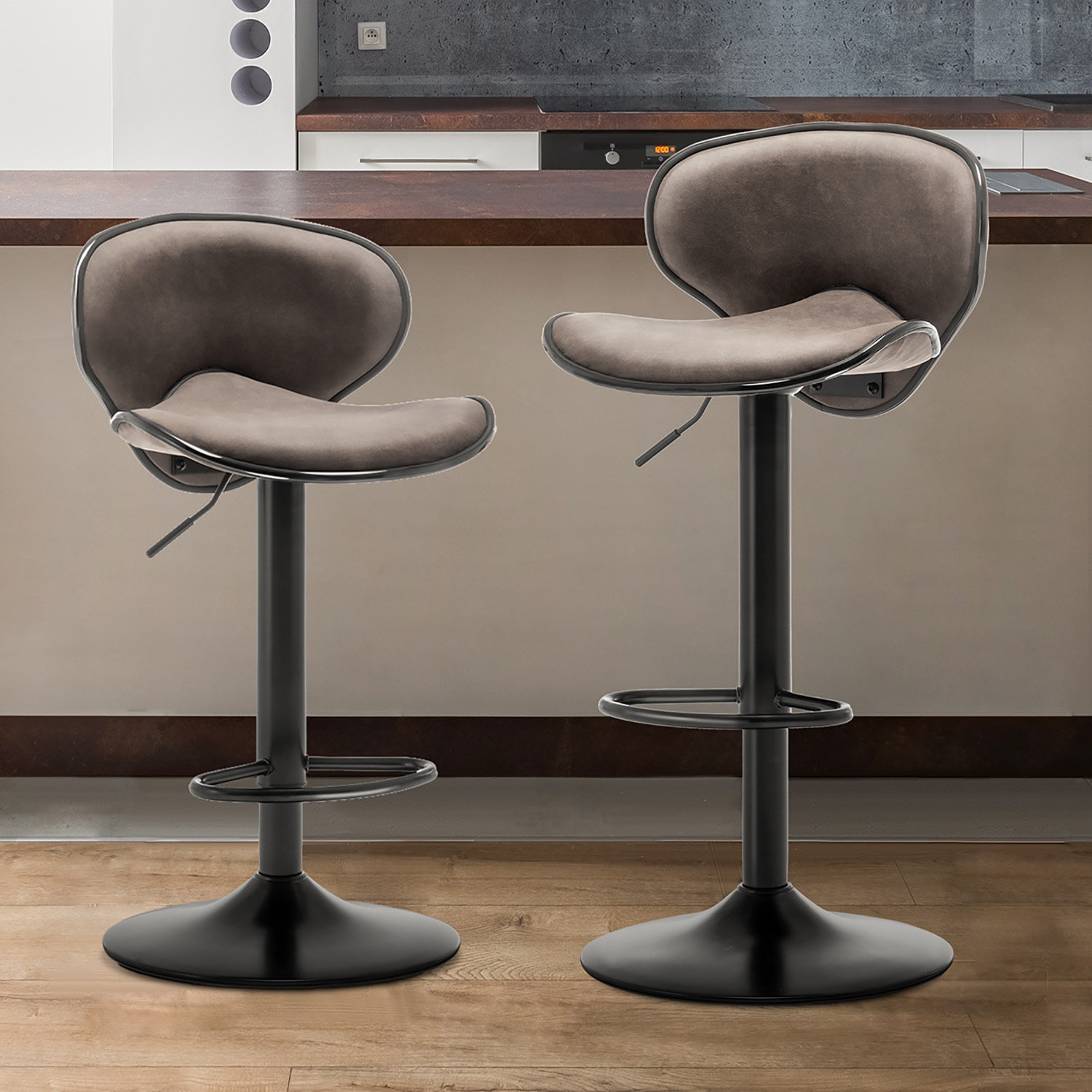 17 Stories Kienan Swivel Adjustable Height Bar Stool & Reviews ...