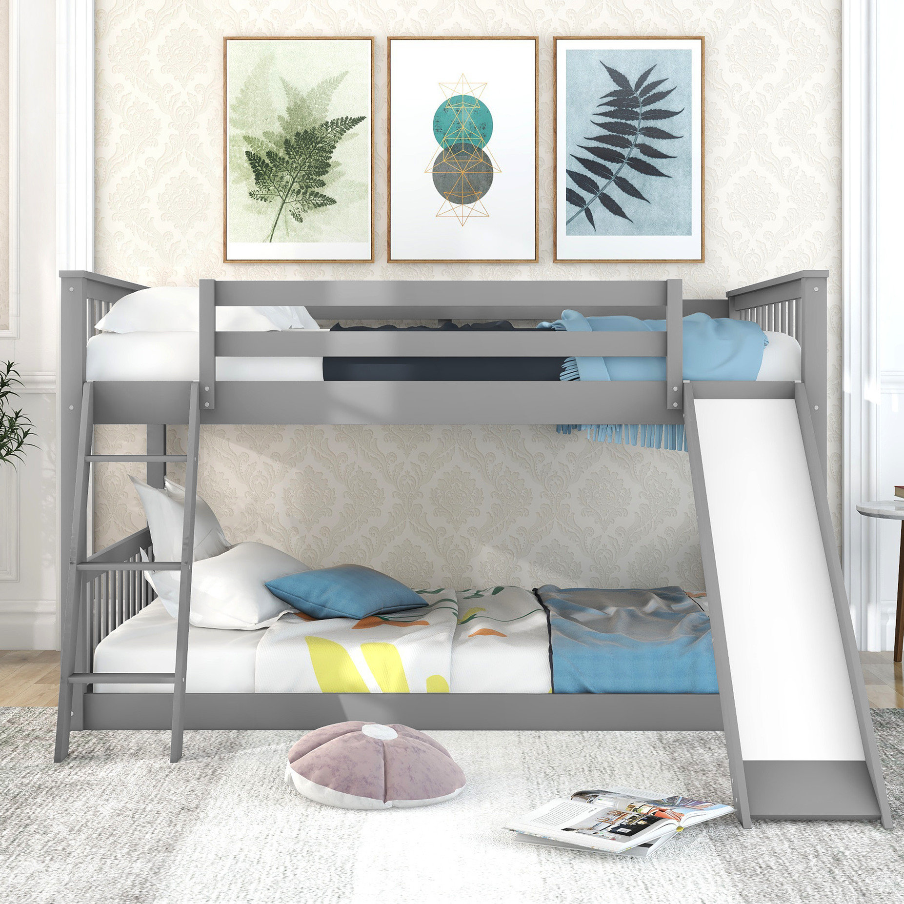 Harriet Bee Full Over Bunk Bed, Grey - With Expandable And Telescopic ...